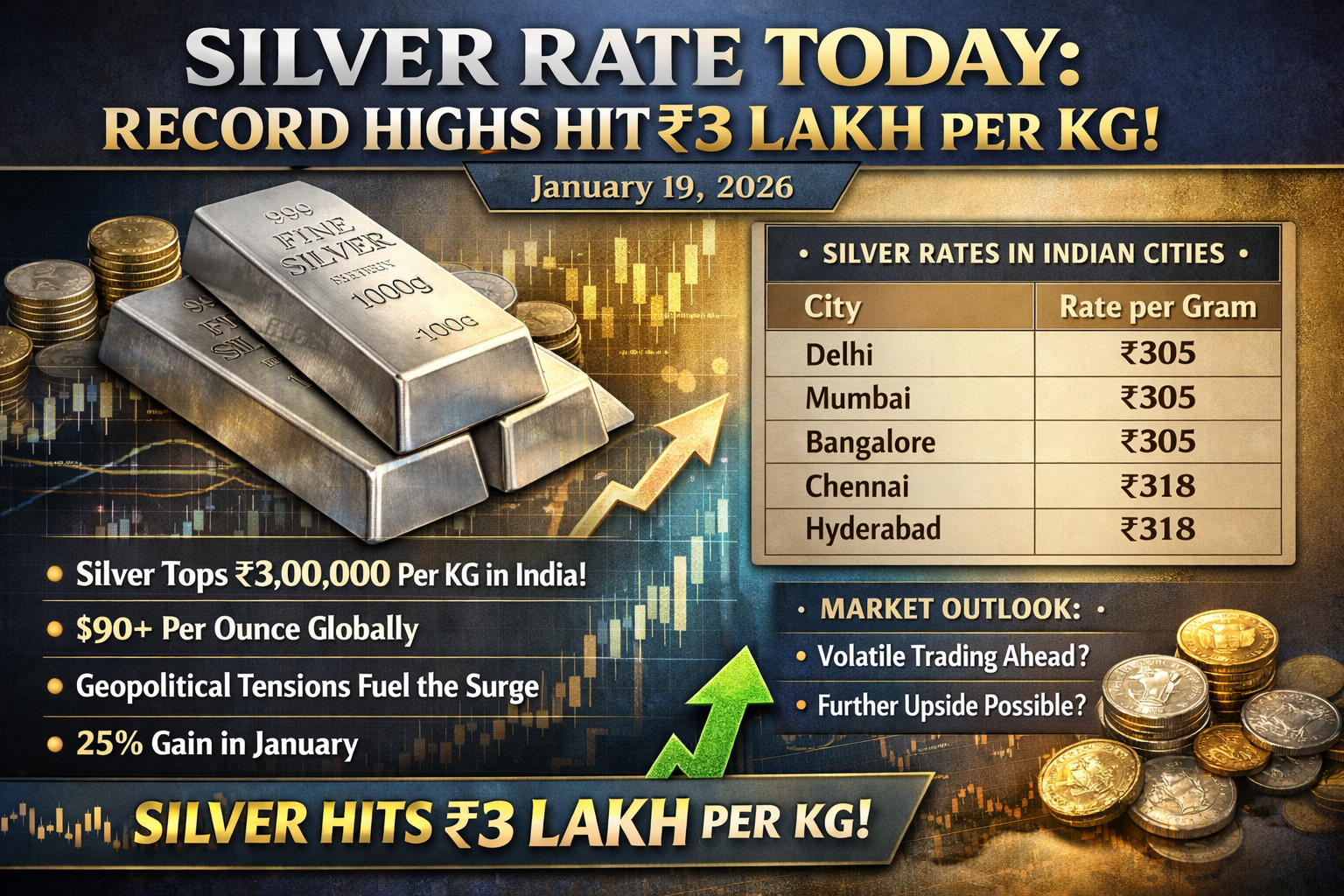 Silver Rate Today: Historic Rally as Prices Hit Record Highs